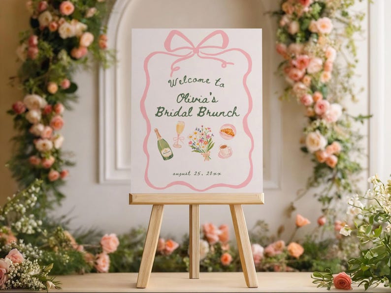 Bridal Brunch Welcome Sign, Instant Download Hand Drawn Bridal Brunch ...