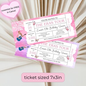 Eras Ticket Invite, Surprise Music Ticket Stub, Birthday Invite ...