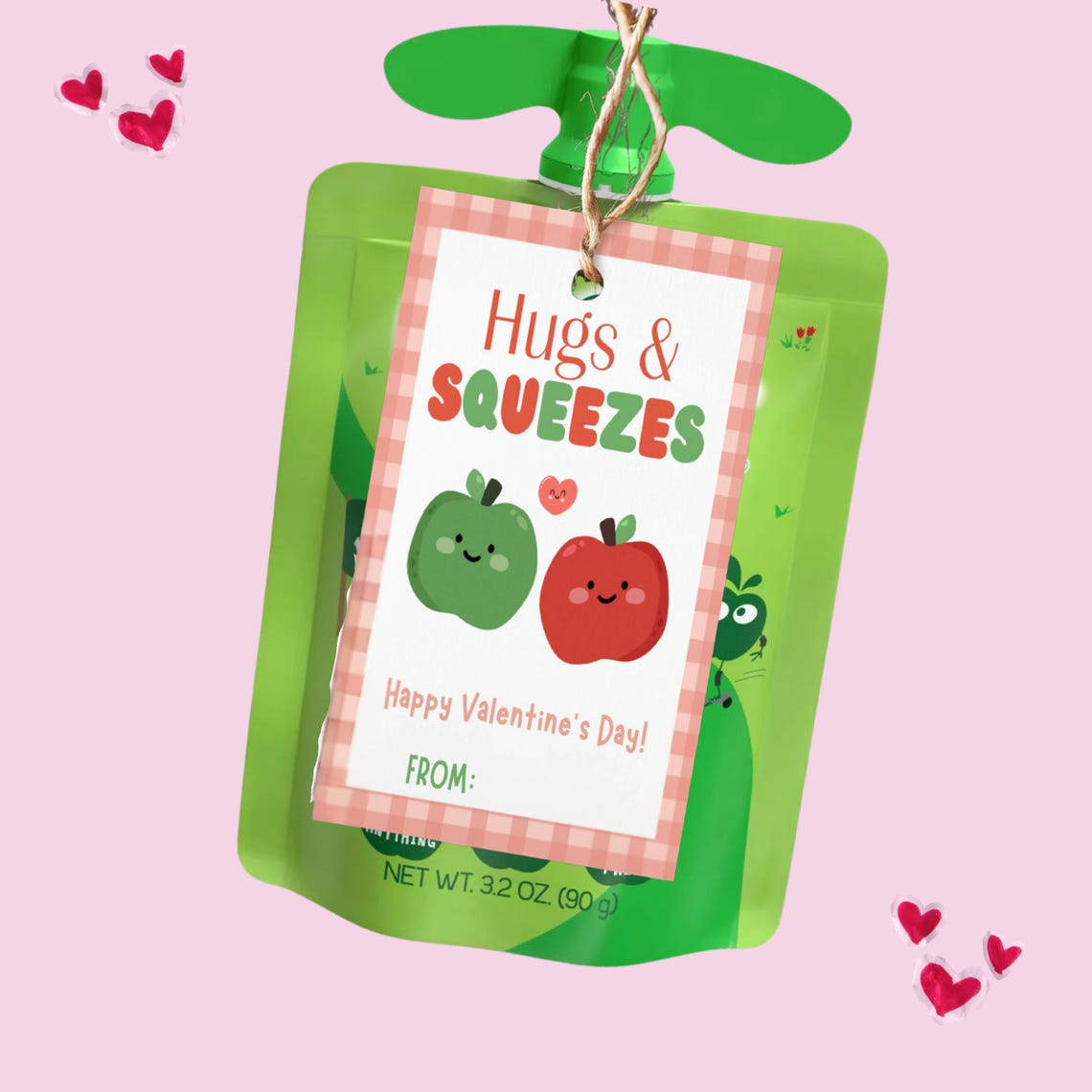 Hugs and Squeezes, Valentine Printable, Valentines Tag, Class Treat ...