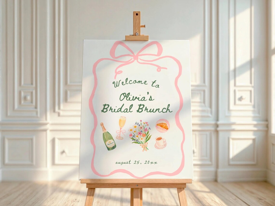 Bridal Brunch Welcome Sign, Instant Download Hand Drawn Bridal Brunch ...