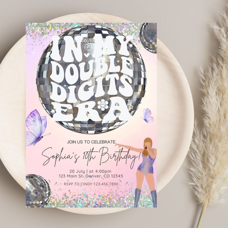 In My Double Digits Era Birthday Invitation, 10th Era Swift Invite ...