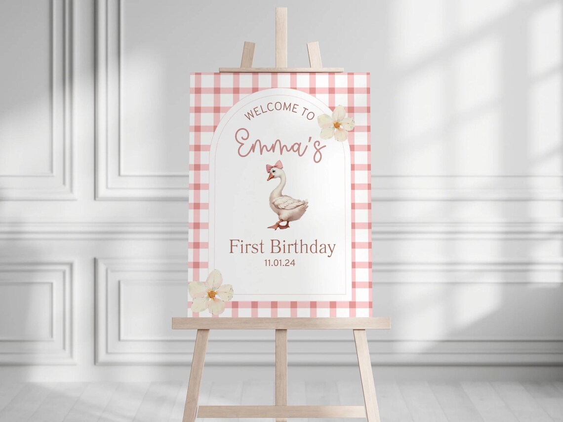 One Silly Goose Welcome Sign Template, Silly Goose Welcome Poster, Girl ...