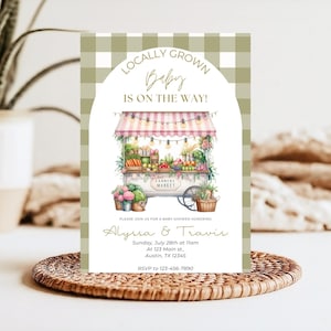 Locally Grown Baby Showers Set, Self Editable Bundle, Farmers Market ...