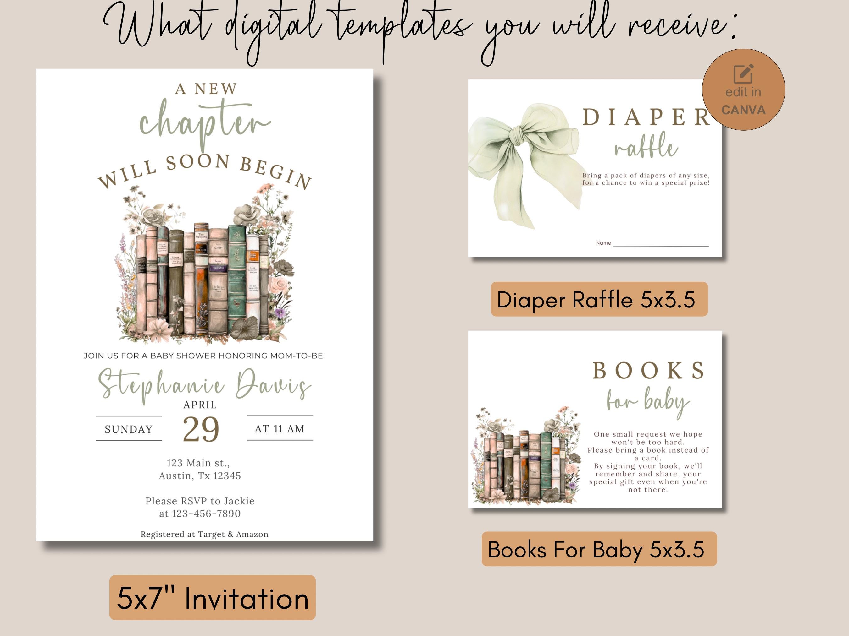 A New Chapter Begins Baby Shower Invitation, Storybook Baby Shower ...