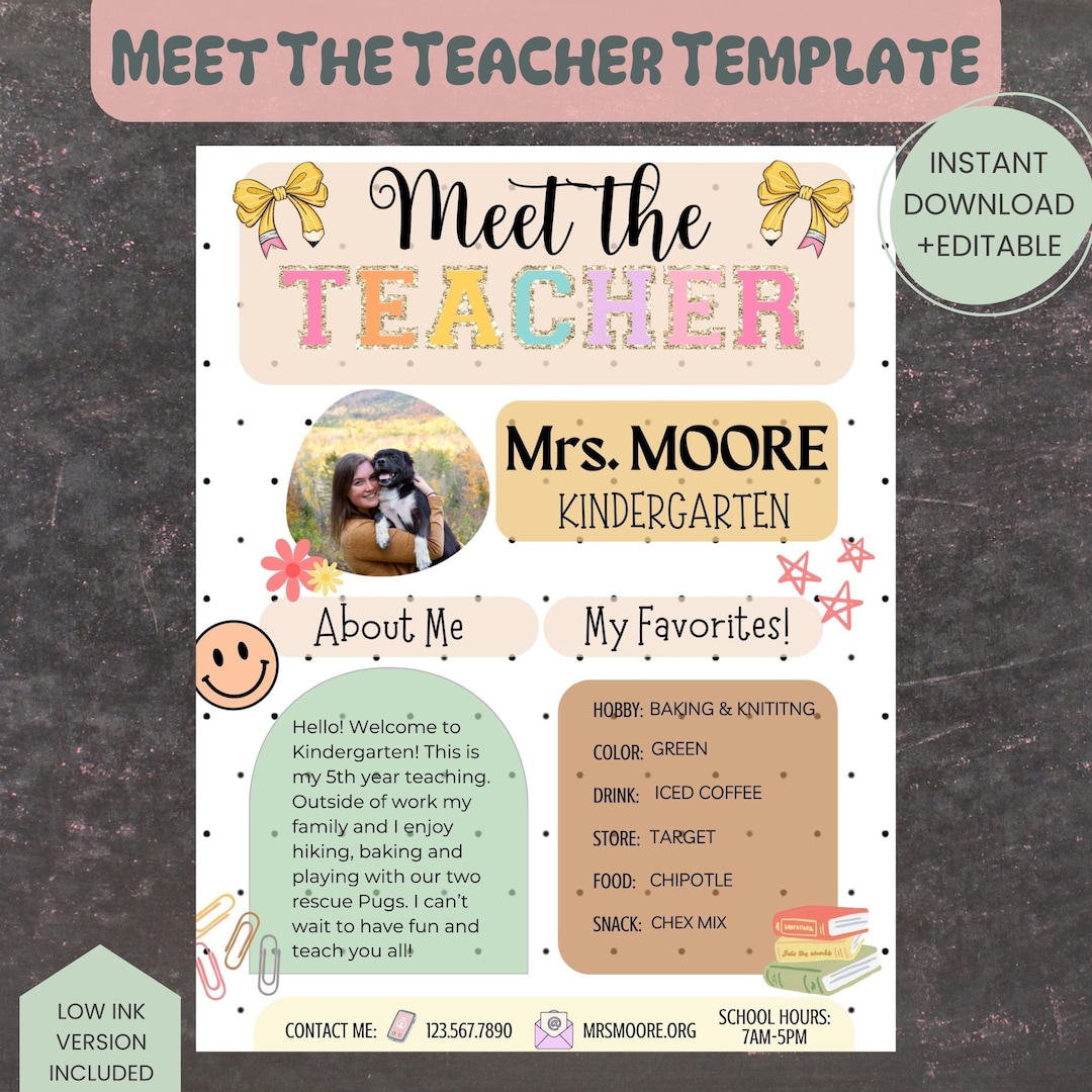 Editable Meet the Teacher Pastel Template, Back to School Flyer, All ...