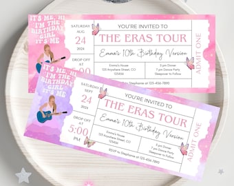Surprise Music Tour Ticket Stub, Birthday Invite, Concert Keepsake ...