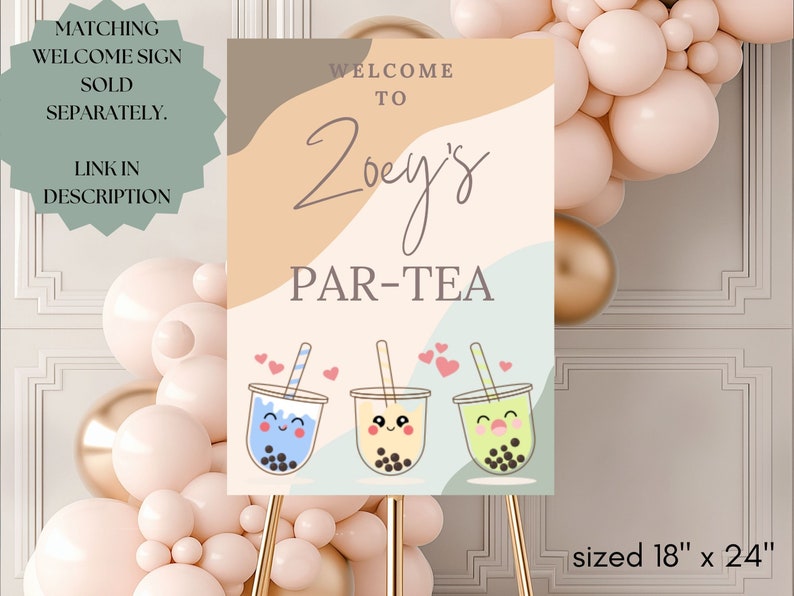 Boba Tea Party Invitation, Girl Birthday Par-tea Invitation, Boba Milk ...