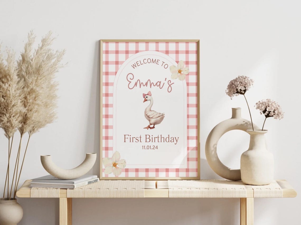 One Silly Goose Welcome Sign Template, Silly Goose Welcome Poster, Girl ...