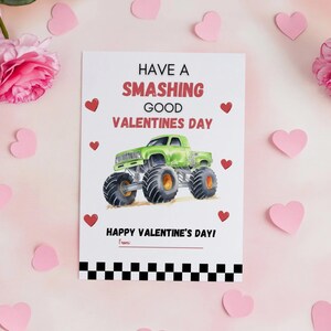 Monster Truck Valentine’s Day Cards, Kids Printable, Classroom ...