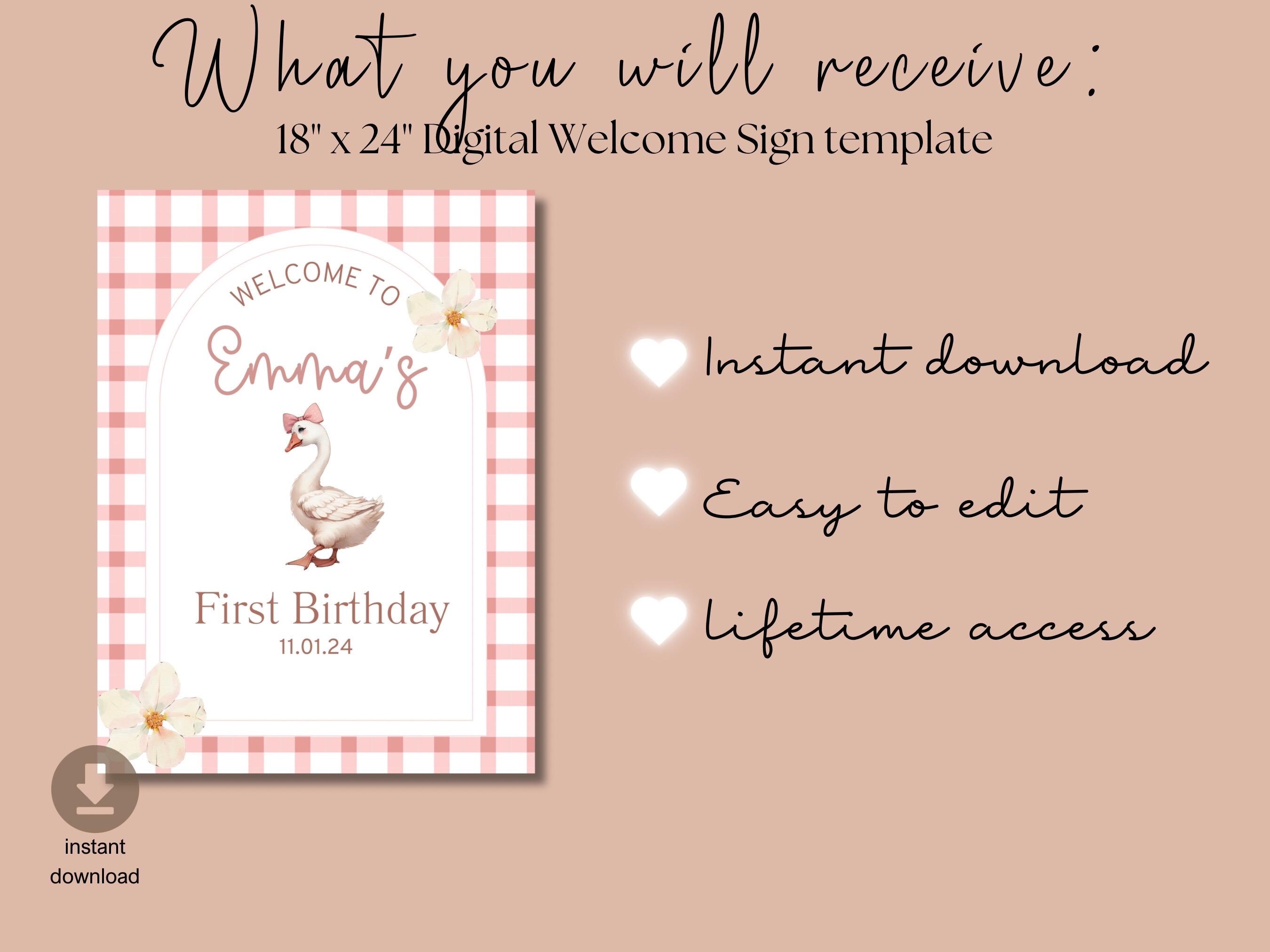 One Silly Goose Welcome Sign Template, Silly Goose Welcome Poster, Girl ...