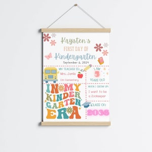 Editable Kindergarten First Day of School Poster, Eras Back to School ...