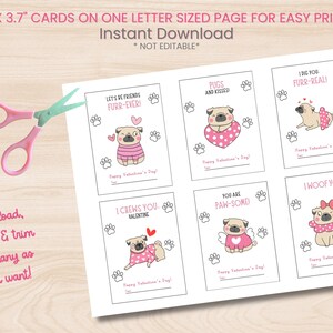 Dog Valentines Day Cards, Printable Classroom Valentine’s Day Cards for ...