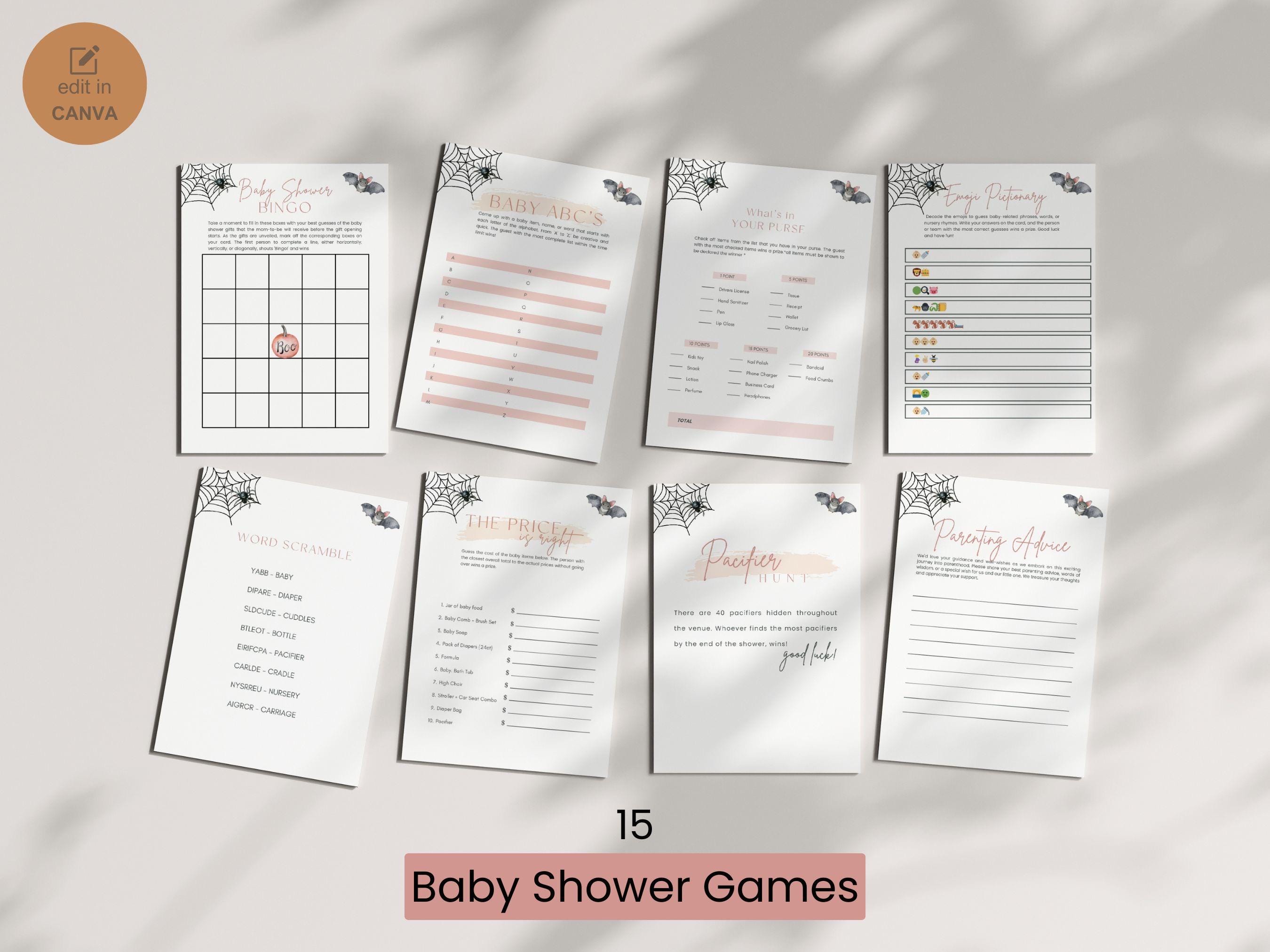 Editable Halloween Baby Shower Bundle, A Baby is Brewing Bundle ...