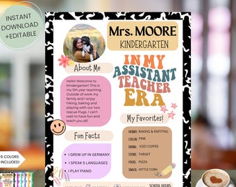 Meet the Teacher Classroom Printable Template, Teacher Introduction ...