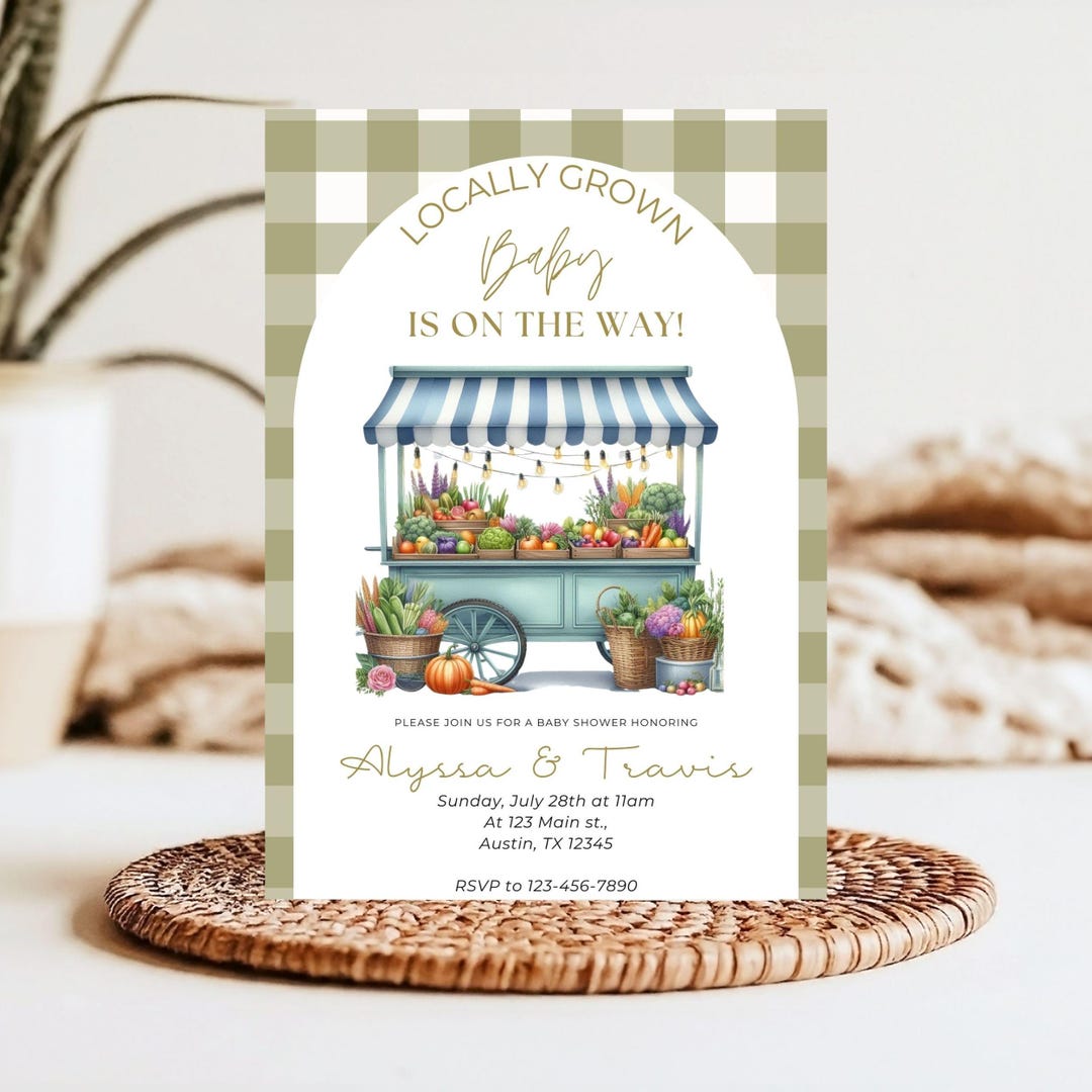 Locally Grown Baby Shower, Farmers Market Baby Shower, Boy Baby Shower ...