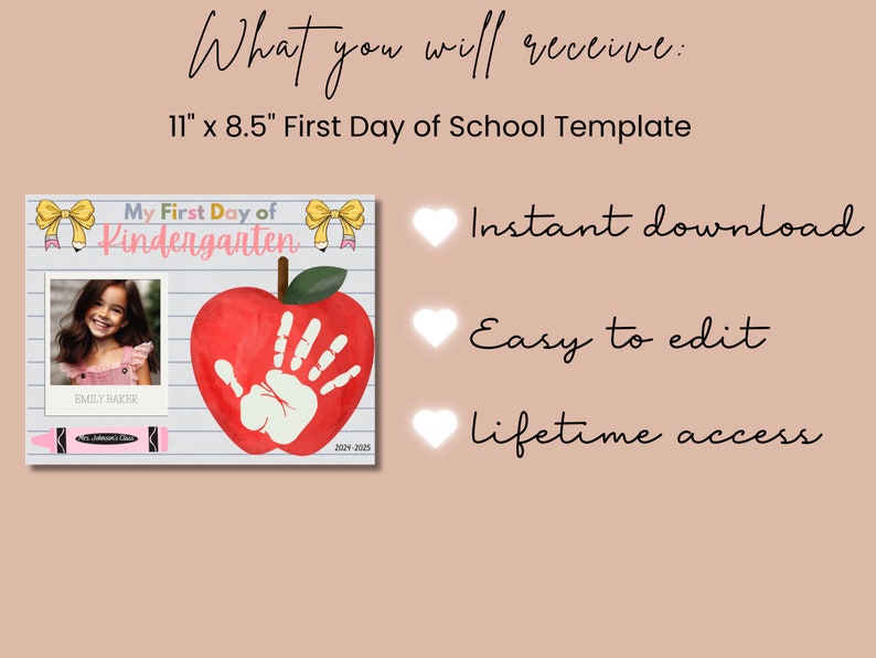 Editable First Day of School Handprint Craft, Back to School Printable ...