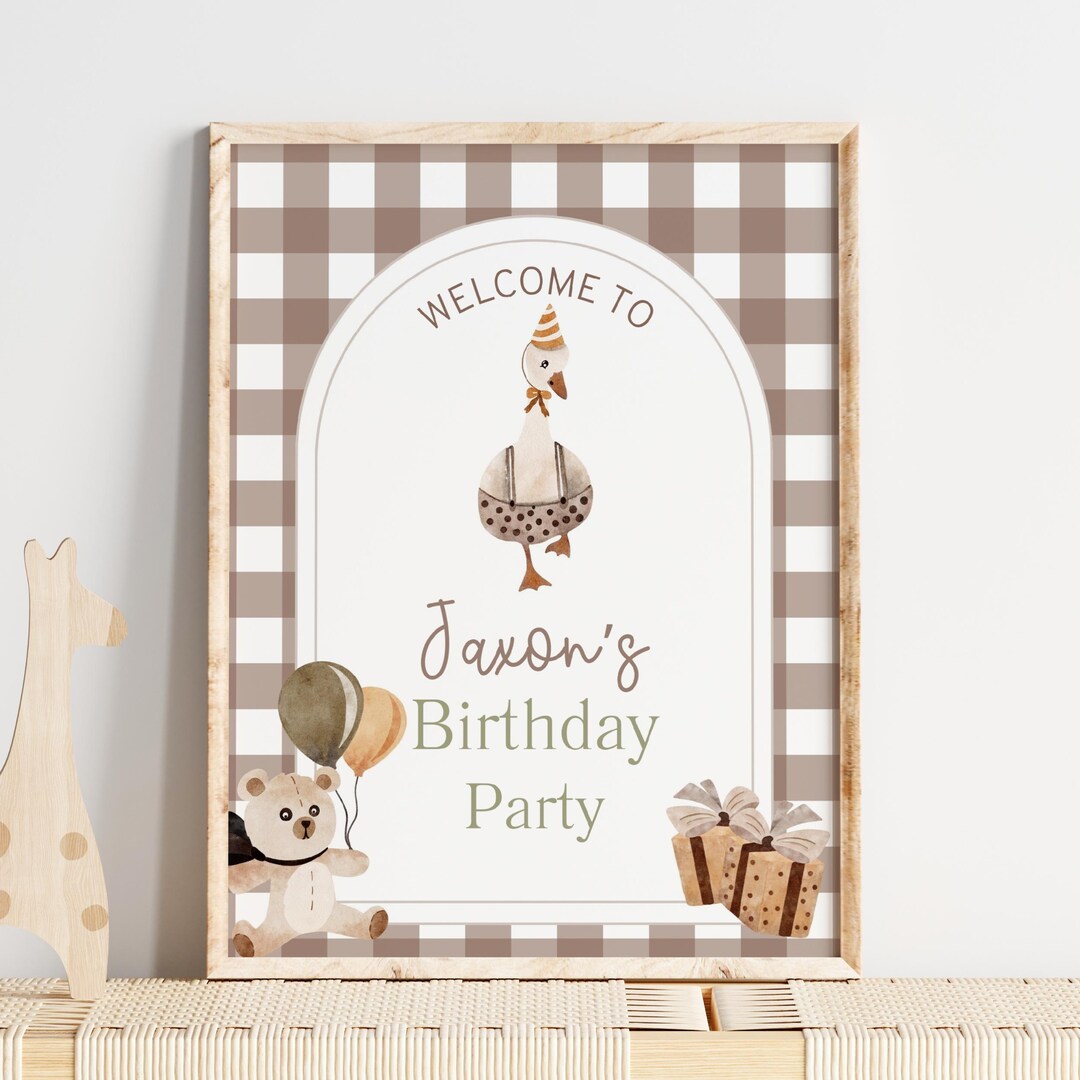 One Silly Goose Welcome Sign Template, Silly Goose Welcome Poster, Boy ...
