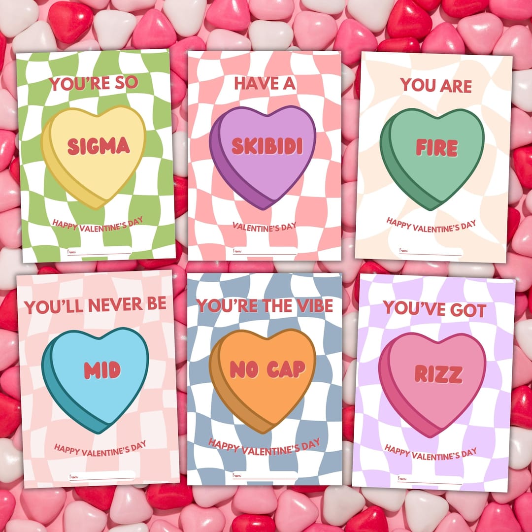 Slang Kids Valentine’s Day Cards, Funny Printable Classroom Valentine ...