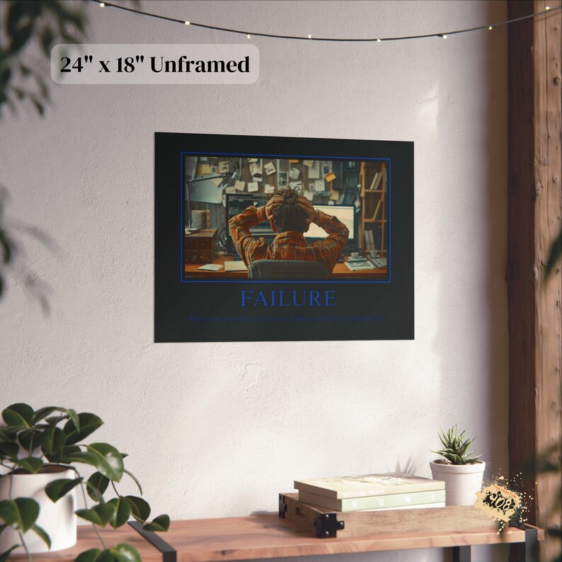 Failure Matte Motivational Poster, Wall Art for Home, Office, or ...