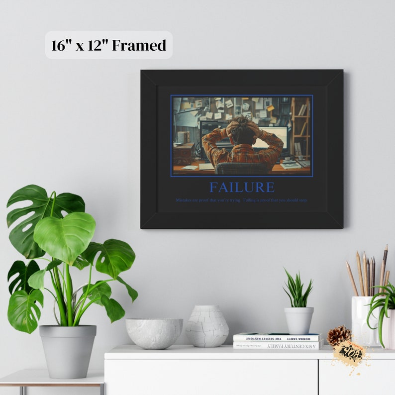 Failure Matte Motivational Poster, Wall Art for Home, Office, or ...