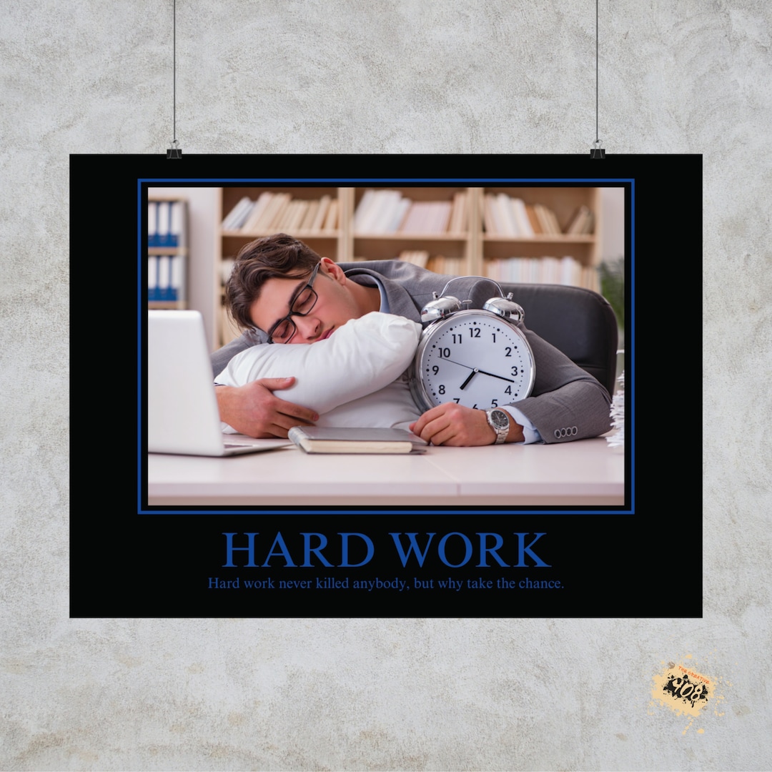 Hard Work Motivational Poster, Wall Art for Home, Office, or Classroom ...
