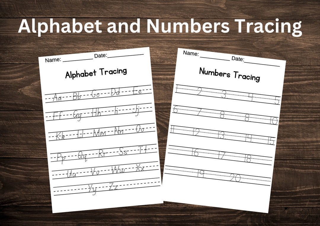 Alphabet Numbers Tracing Page, Handwriting Practice, Letter Tracing ...
