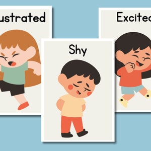 Emotions Flashcards for Kids | Colorful A4 Printable Flashcards | 20 ...