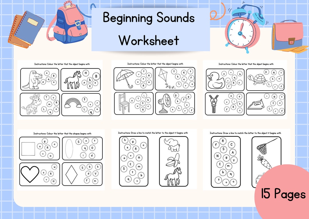 Alphabet Beginning Sounds Coloring Pages Fun Educational Printables for ...