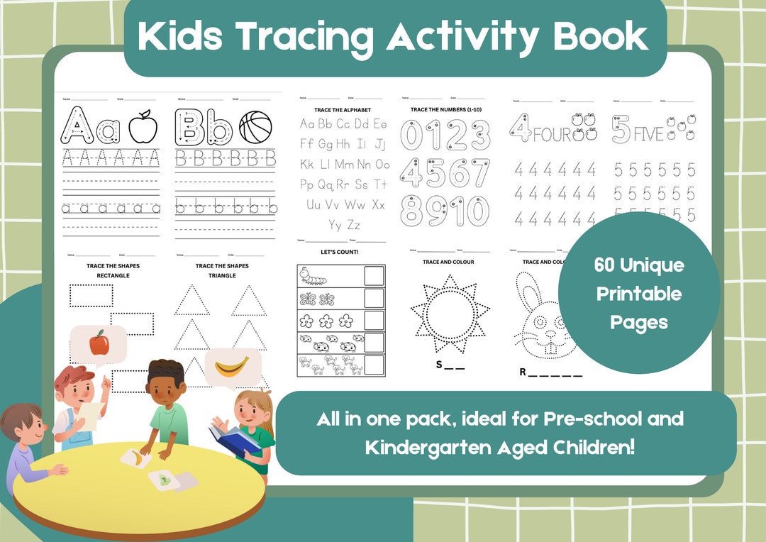 Kids Alphabet and Numbers Workbook - Etsy