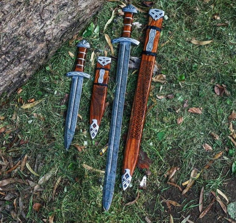 Pair Viking Sword | Handmade High-quality Damascus Steel Sword With ...