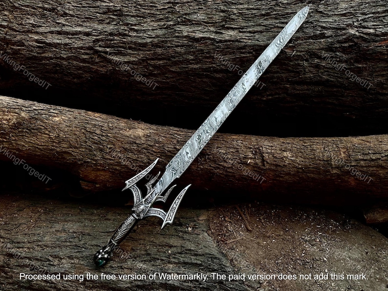 Handmade Damascus Steel Real Medieval Sword, Viking Sword, Handmade ...