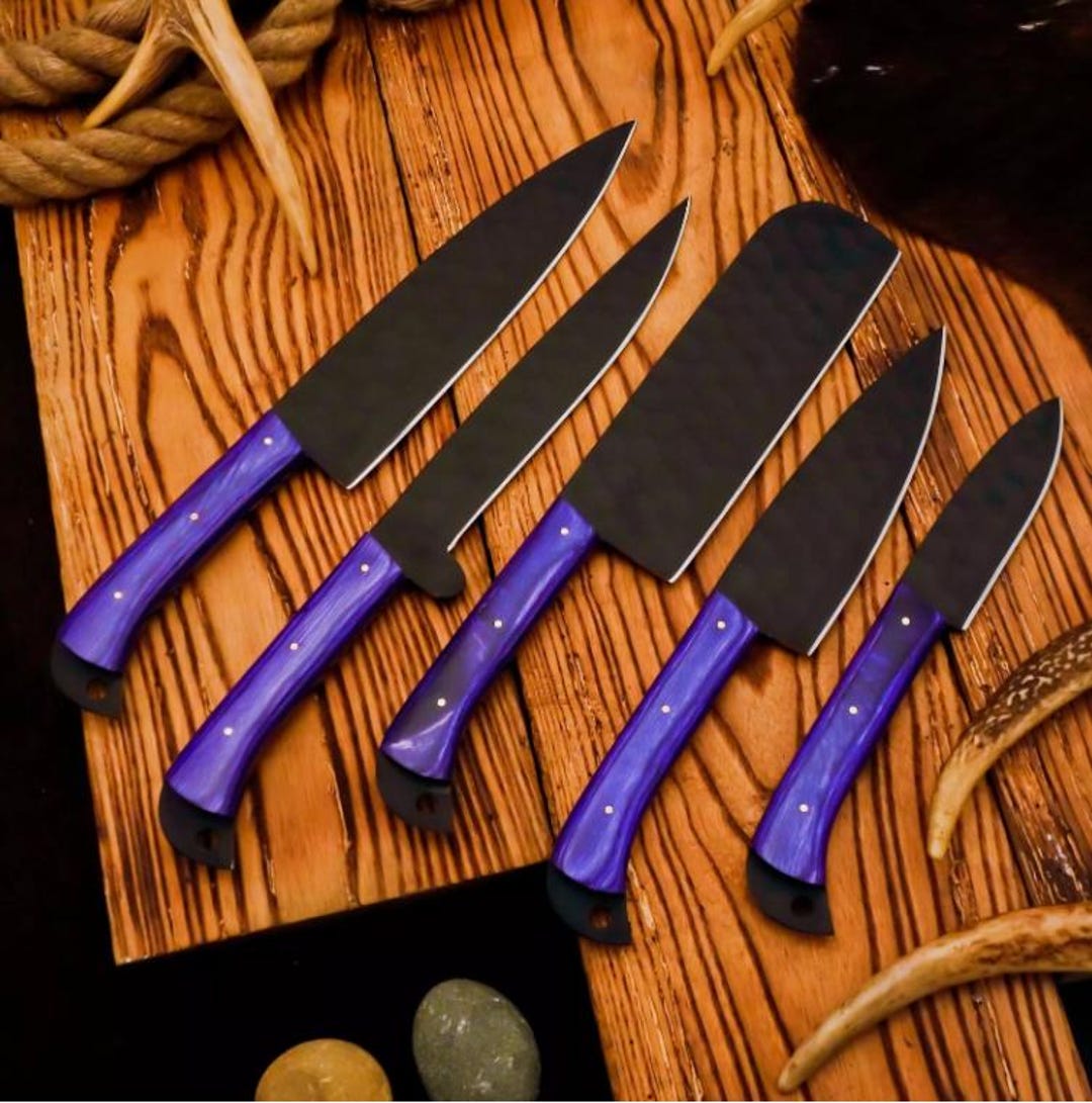Hand Forged Steel Chef Kitchen Knives Set,damascus Knife Set,damascus ...