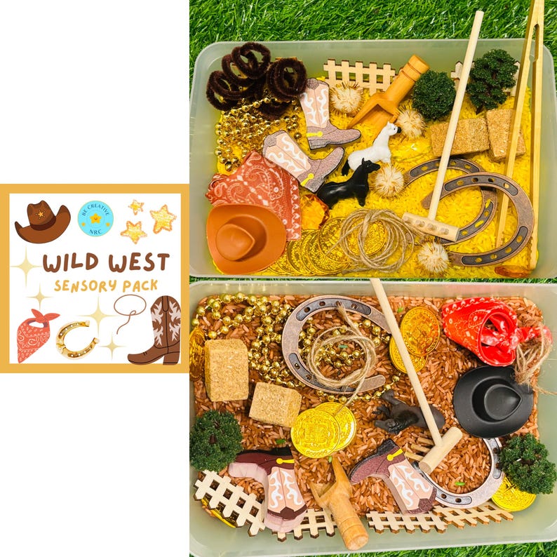 Western Cowboy Sensory Play Kit: Fine Motor Skills, Pretend Play - Etsy