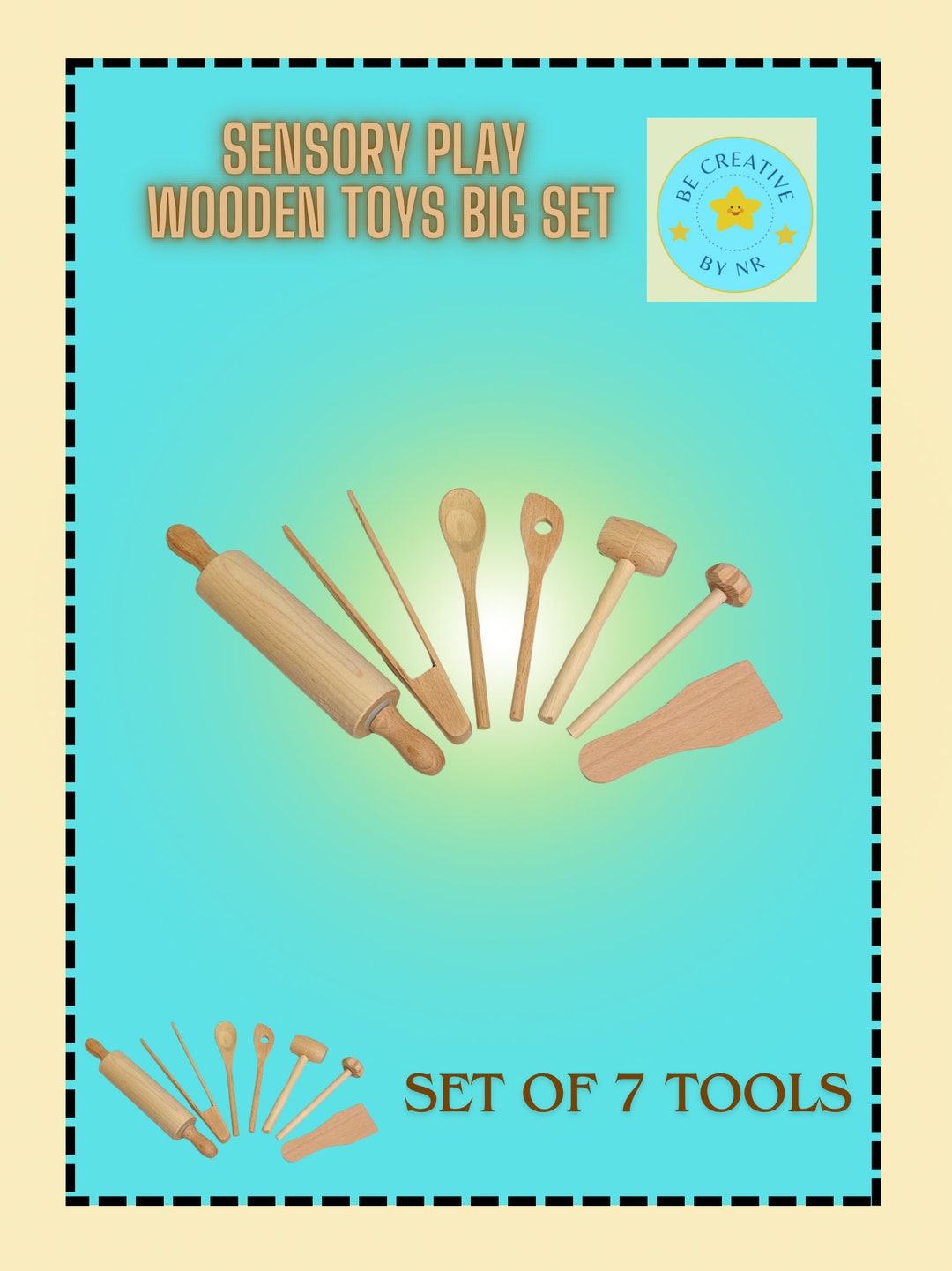 Sensory Bin Wooden Tool Set for Toddlers, Playdough Tools - Etsy