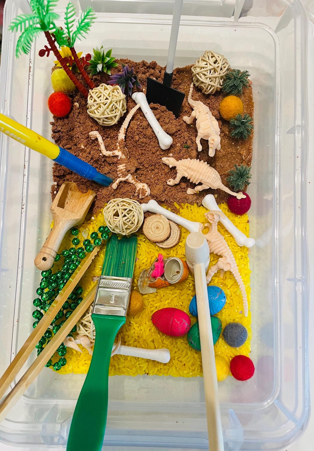 Dinosaur Dig Sensory Bin – Fossil Excavation Kit for Kids – Dino ...