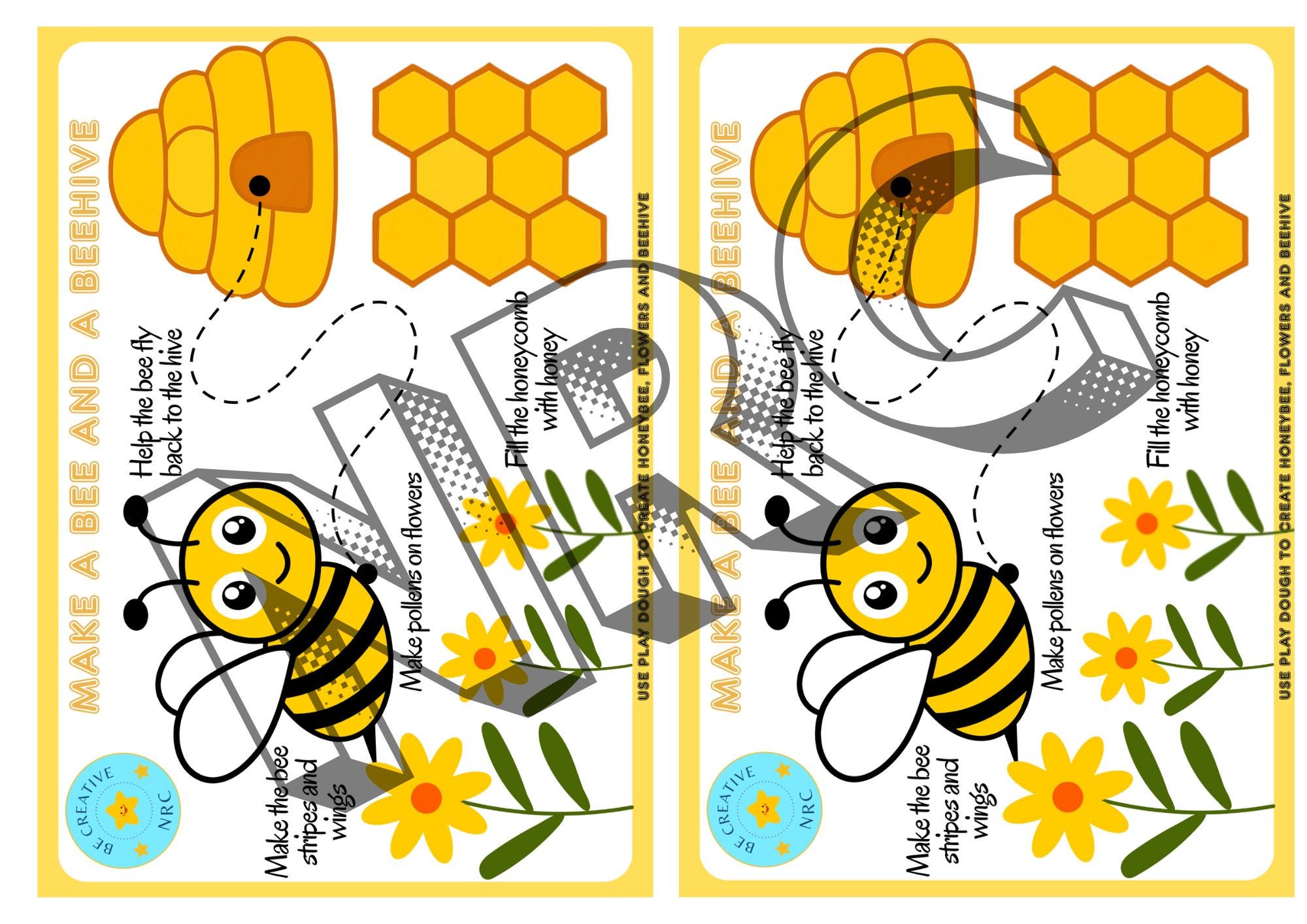 Honeybee Play Dough Mat Printable | Bee Sensory Play Mat | Spring ...