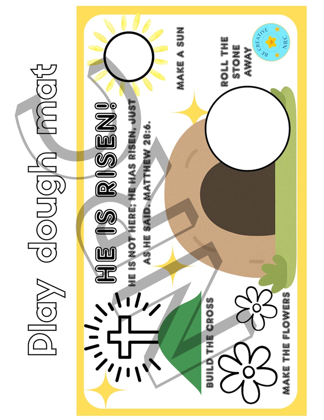 Easter Resurrection Activity Mat for Kids - He is Risen Printable With ...