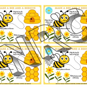 Honeybee Play Dough Mat Printable | Bee Sensory Play Mat | Spring ...
