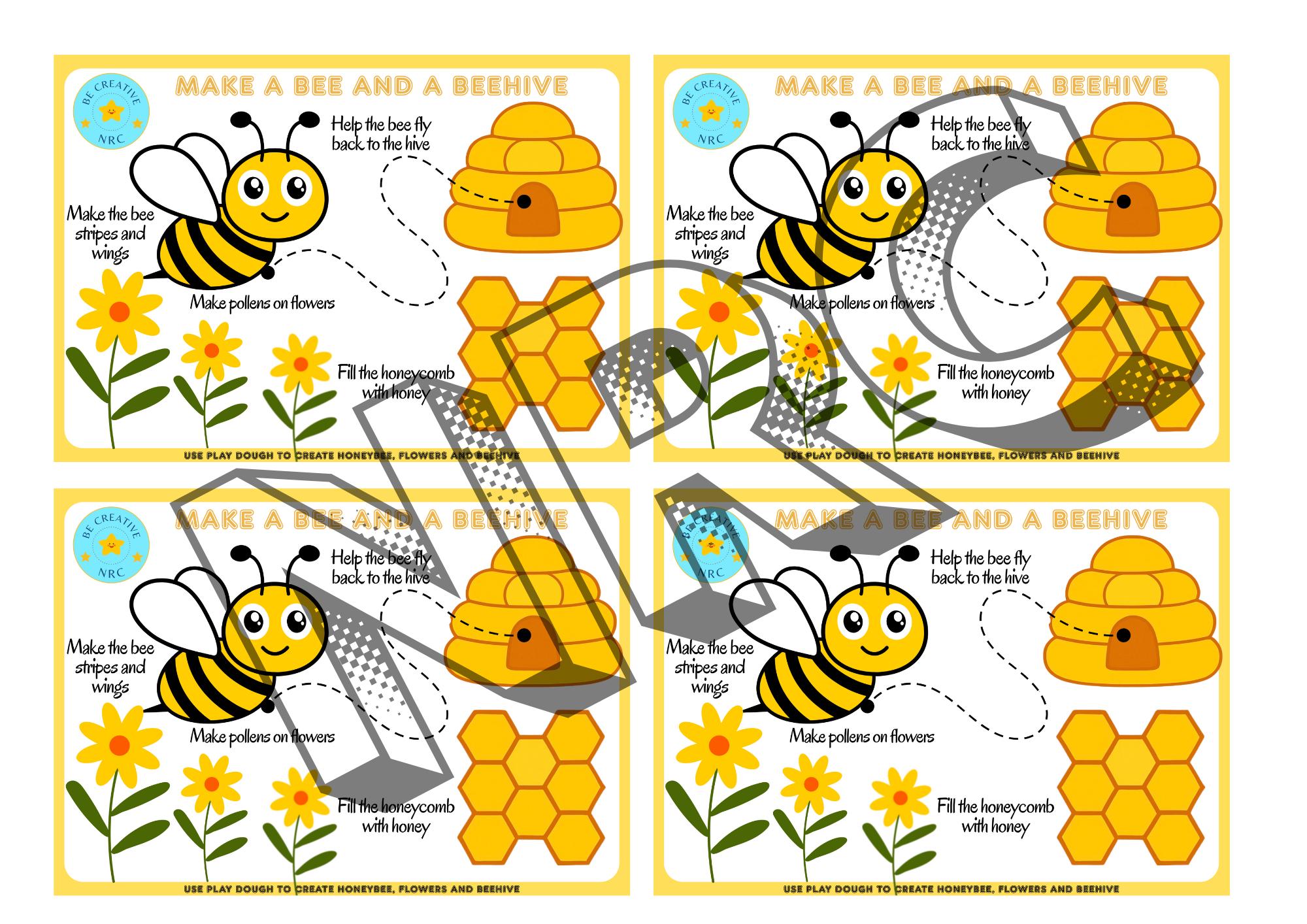 Honeybee Play Dough Mat Printable | Bee Sensory Play Mat | Spring ...