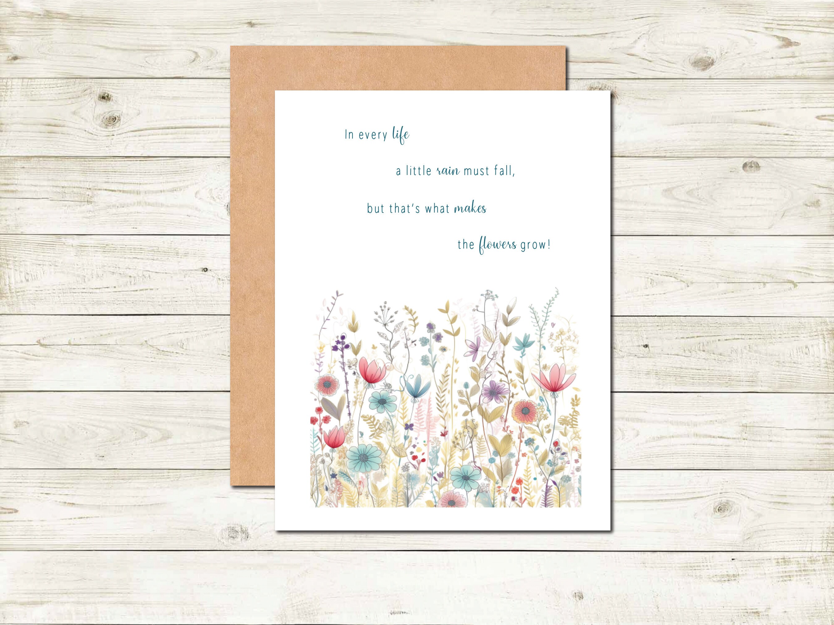 Encouragement Card With Flowers Positive Thoughtful Card to Brighten ...