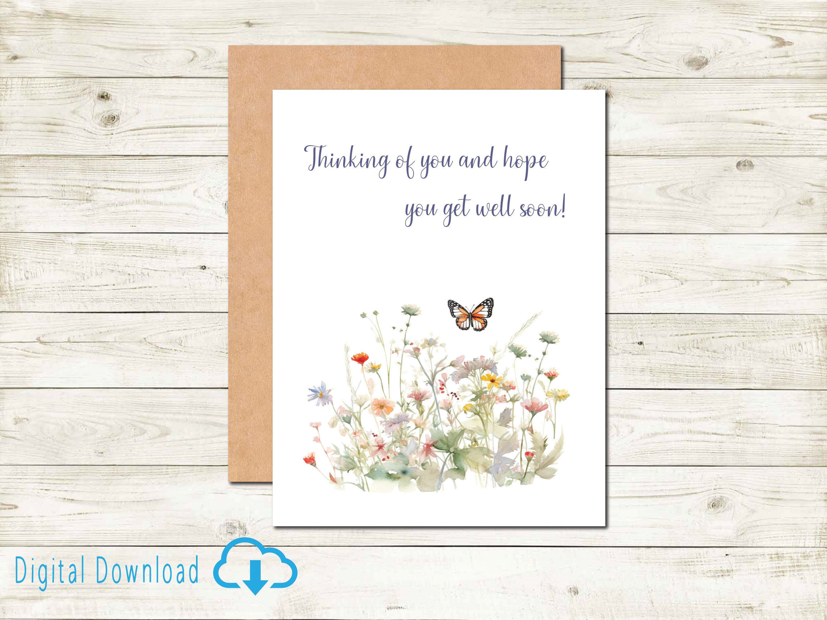 Tarjeta imprimible Get Well Soon para amigo Tarjeta de descarga digital ...