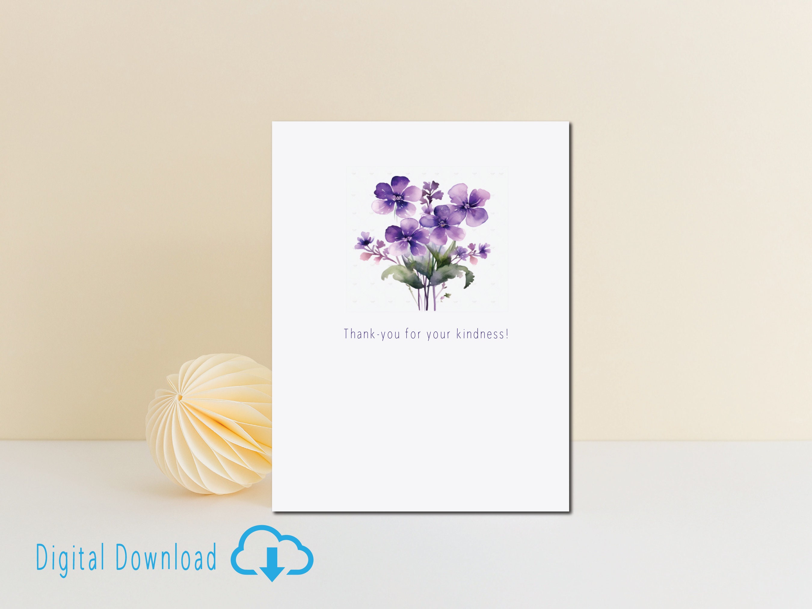 Printable Thank-you Card Thank You for Your Kindness Digital - Etsy