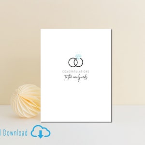 Printable Wedding Congratulations Card Digital Download Card for Couple ...