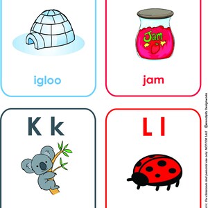 English Alphabet Flash Cards - A-Z Educational Pre-school Early Learner ...