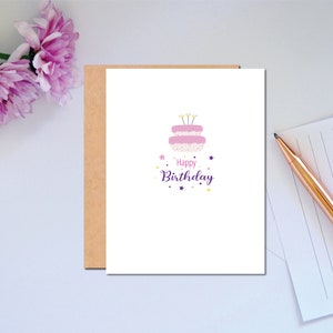 Printable Happy Birthday Cake Card Digital Download Birthday Card to ...
