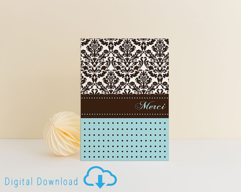 Printable Merci Card Digital Download Card Thank-you in French - Etsy