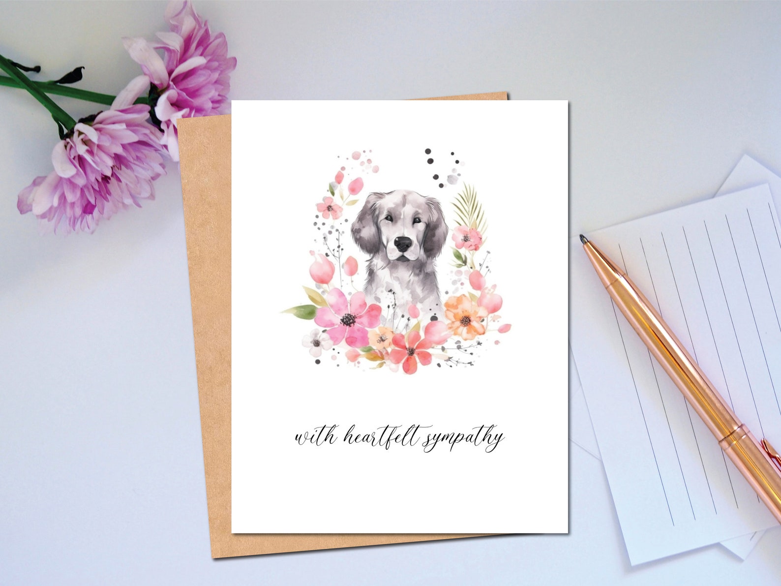 Dog Pet Sympathy Card Loss of Pet Condolences for Loss of Dog ...