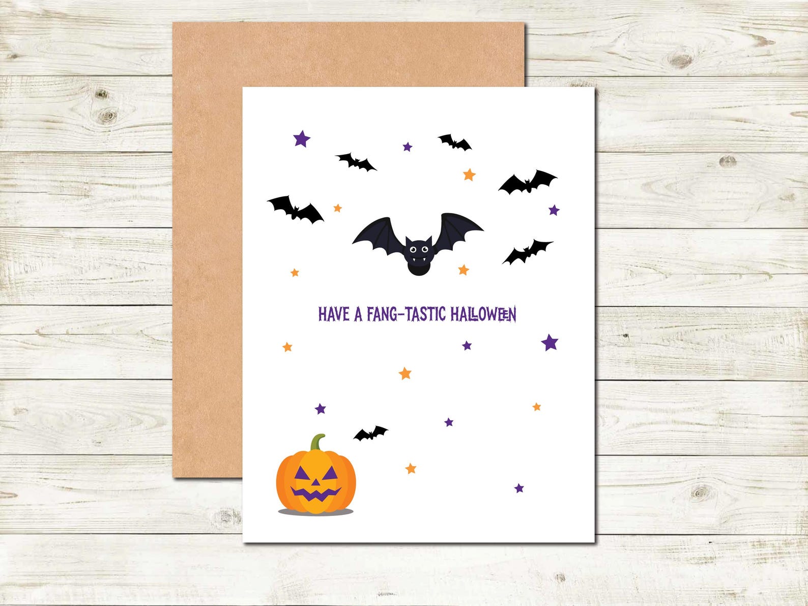 Halloween Card Pun Halloween Card Have a Fang-tastic Halloween With ...