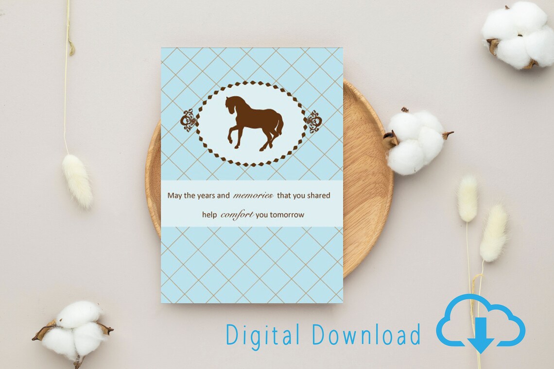 Horse Sympathy Card Printable Horse Loss Printable Loss of Pet Instant ...