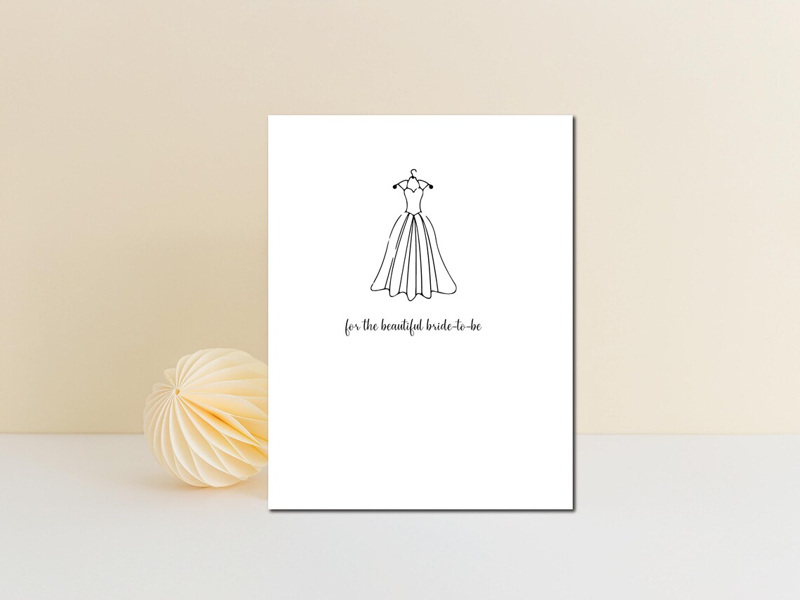 Bridal Shower Card: White Dress Congratulations Card for Bride-to-be ...